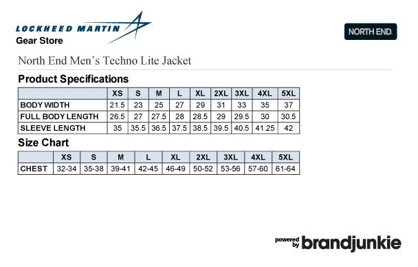 Men's Outerwear | Lockheed Martin Men's Techno Lite Jacket | LM110013-LM